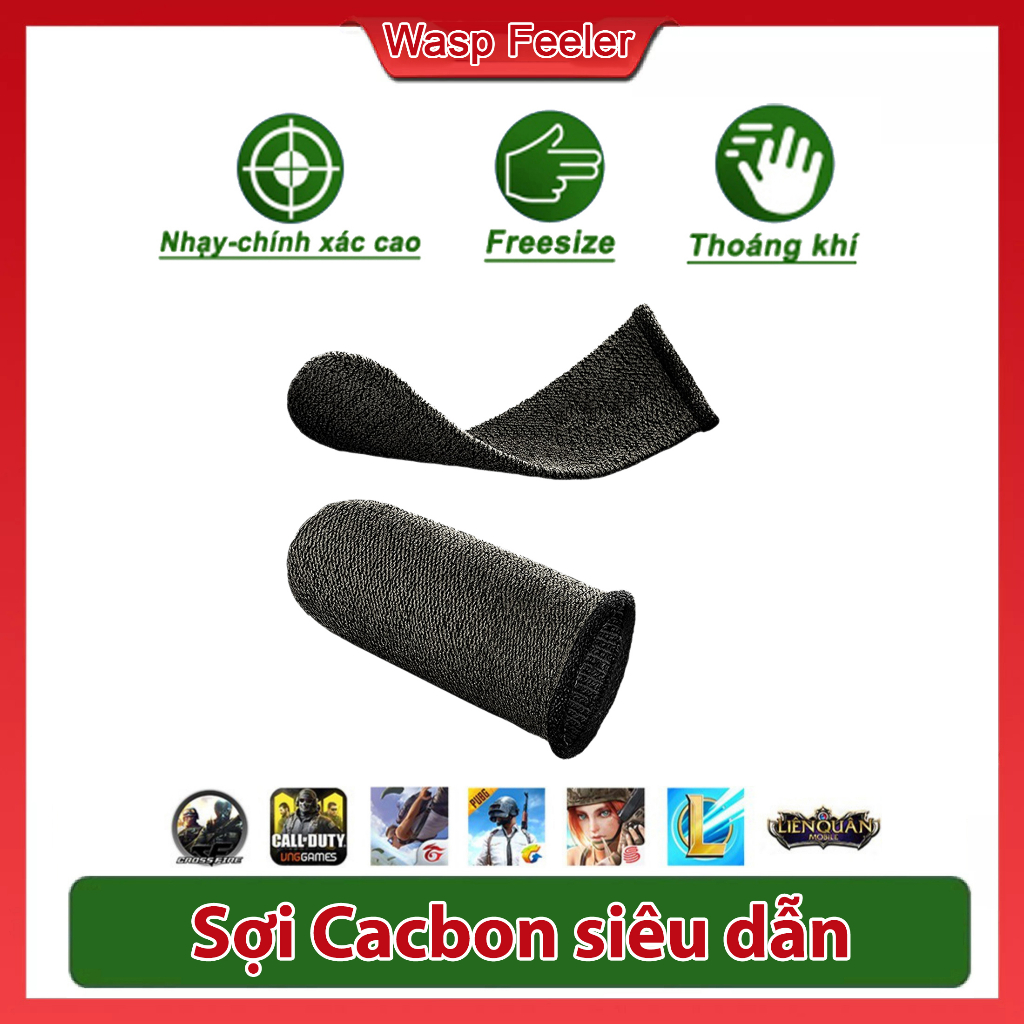 Bao tay chơi game cao cấp Wasp Feeler sợi Cacbon 😍Freeship😍 Găng tay chơi game cao cấp - Phụ ...