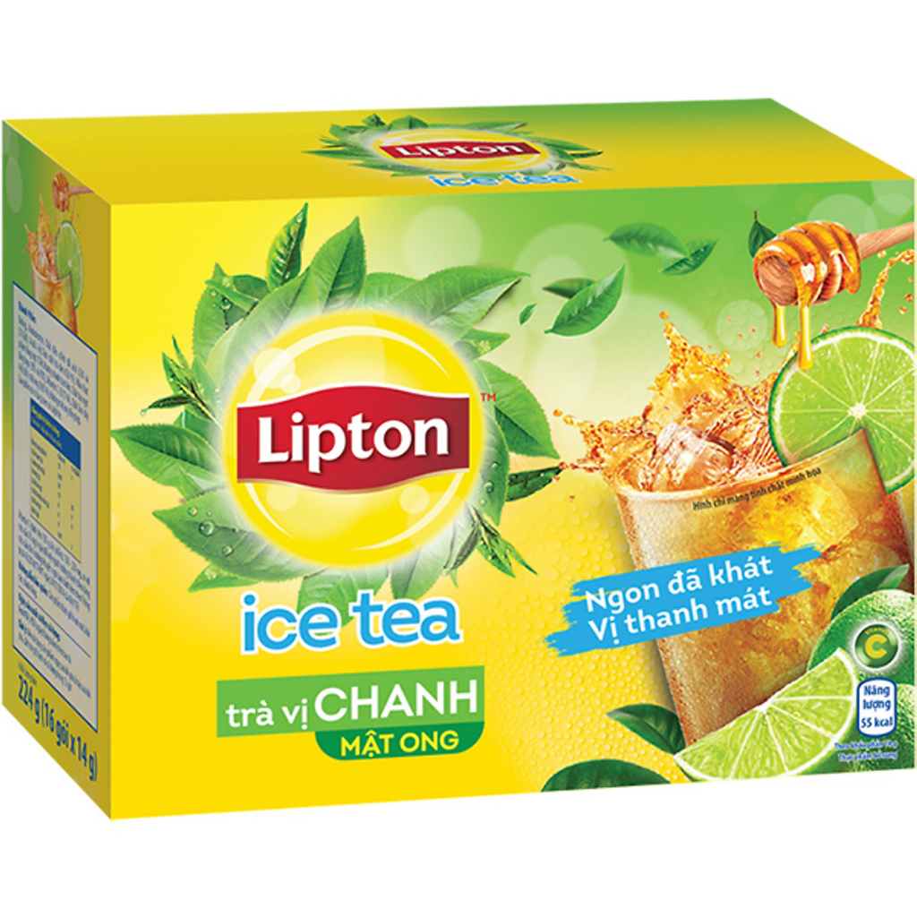 TRÀ LIPTON ICE TEA VỊ CHANH MẬT ONG HÒA TAN - hộp 224gr ( 16 gói x 14gr ...