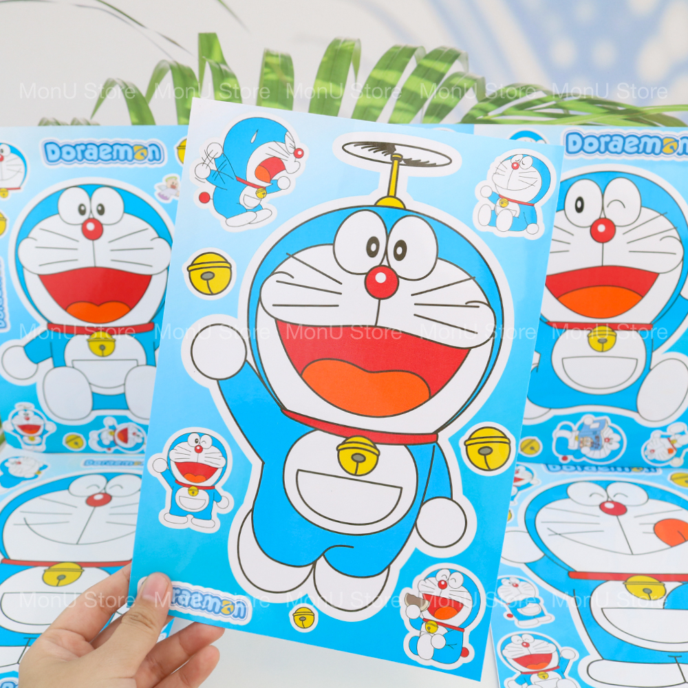 Tấm sticker Doraemon size lớn trang trí laptop, tủ lạnh, đàn guitar ...