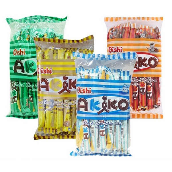 Bánh que Akiko Oishi, snack que nhân các vị (bịch 160g, 20 que) đồ ăn ...