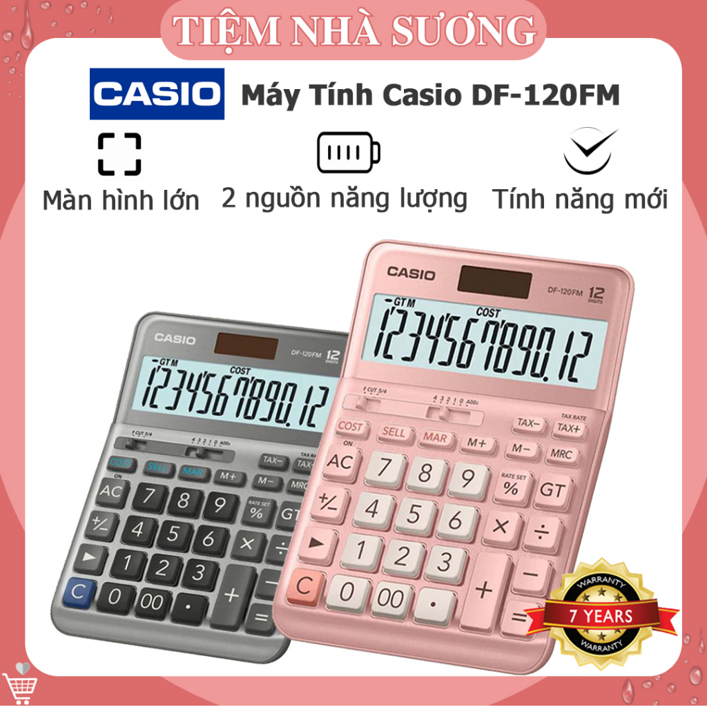 Máy Tính Casio DF-120FM, Màn Hình Lớn Dễ Nhìn, Tính Nhanh Thuế, Chiết Khấu, Thông Dụng Cho Kế ...