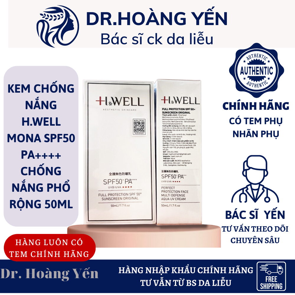 [ NHẬP KHẨU CHÍNH HÃNG ] KEM CHỐNG NẮNG H.WELL MONA SPF50 PA++++ CHỐNG ...