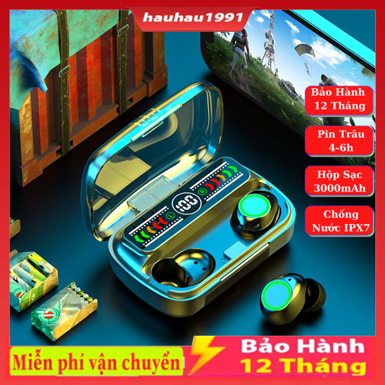 Tai Nghe Bluetooth M100 /M10 / F9 bản Pro upgrade Pin Trâu 3000mah, Nút ...