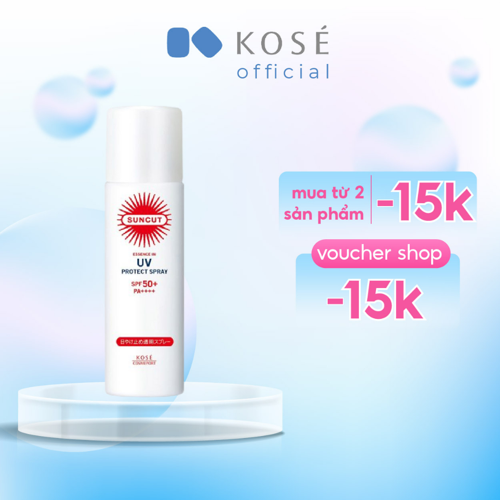 Xịt Chống Nắng Kosé Cosmeport Suncut UV Protect Spray SPF 50+PA++++ 60g | Shopee Việt Nam