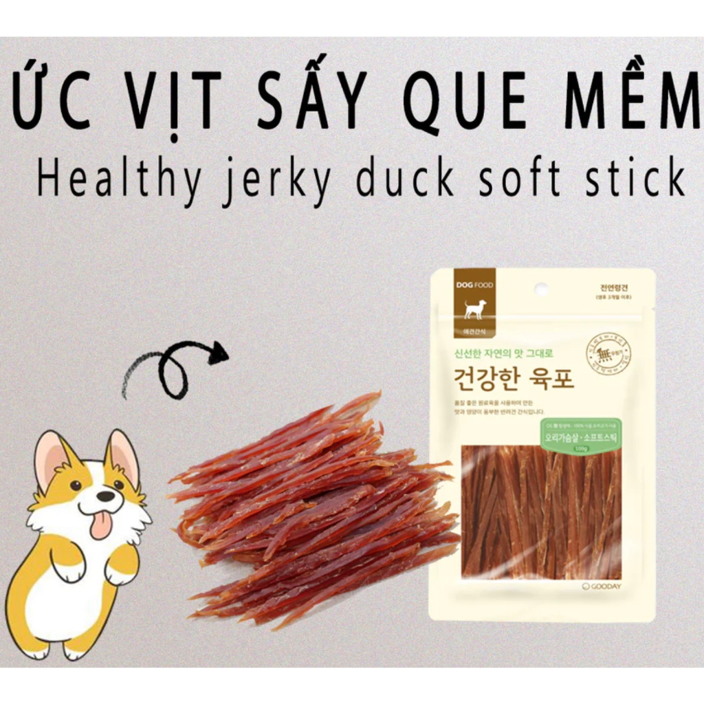 BÁNH THƯỞNG CHO CHÓ GOODAY - Ức vịt sấy dạng que mềm - Health Jerky ...
