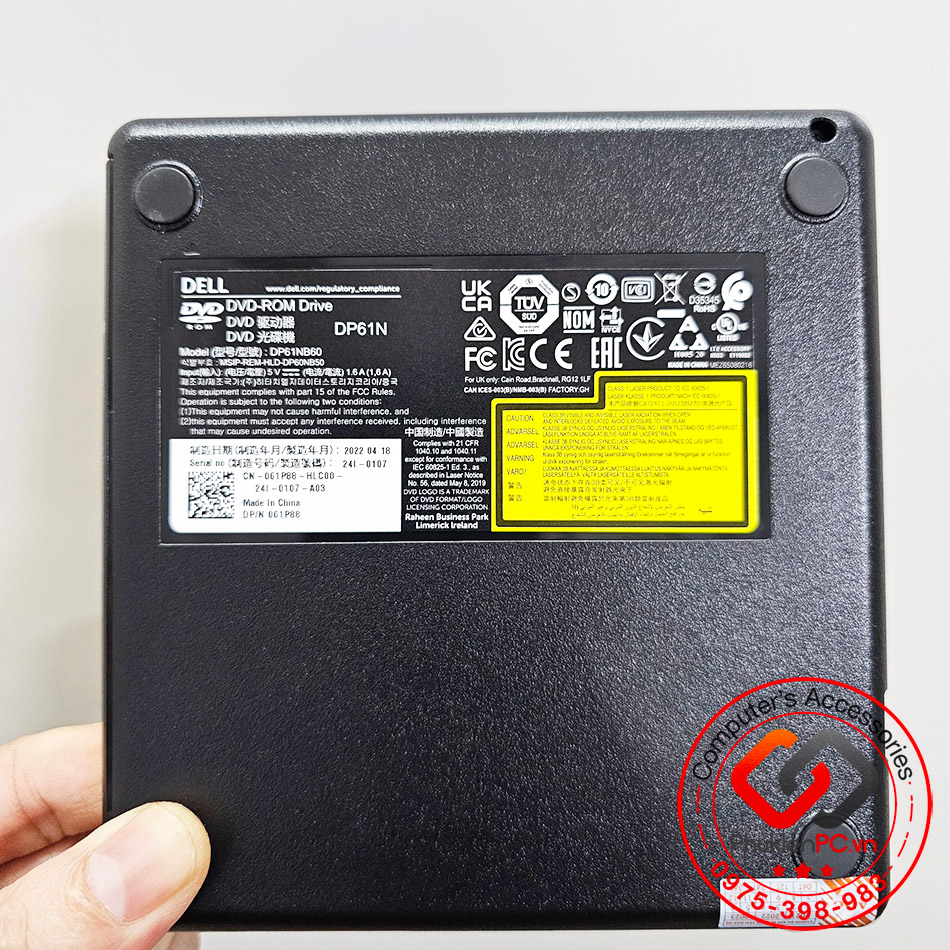Ổ đĩa quang cắm ngoài Dell USB Slim DVD RW – DW316, DP61N cho PC ...