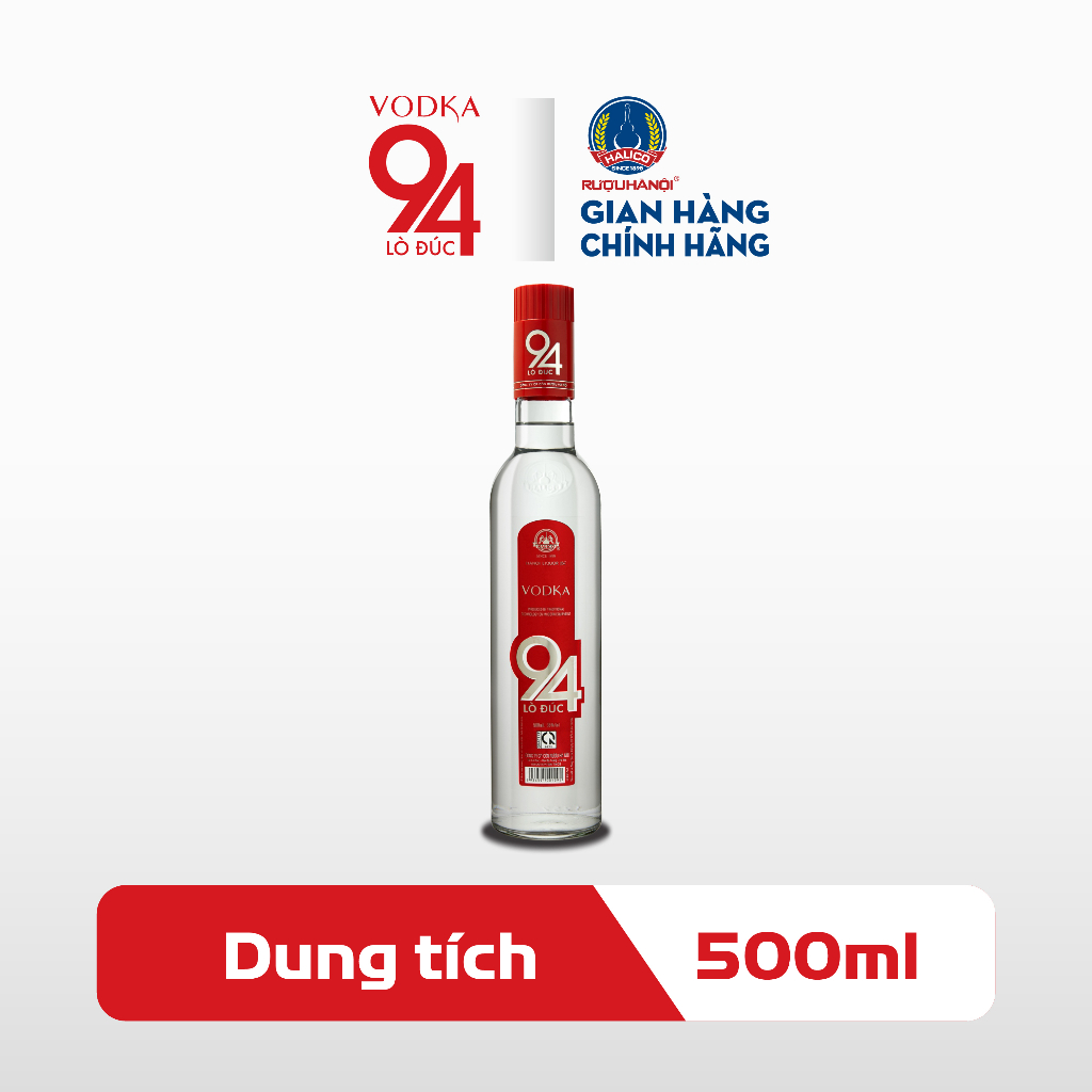 Rượu Vodka 94 Lò Đúc HALICO nồng độ 35% chai 500ml không kèm hộp ...