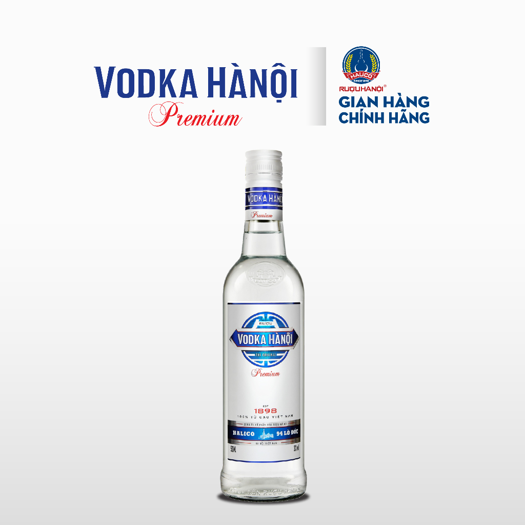 Rượu Vodka Hà Nội Premium HALICO nồng độ 33% chai 500ml không kèm hộp | Shopee Việt Nam