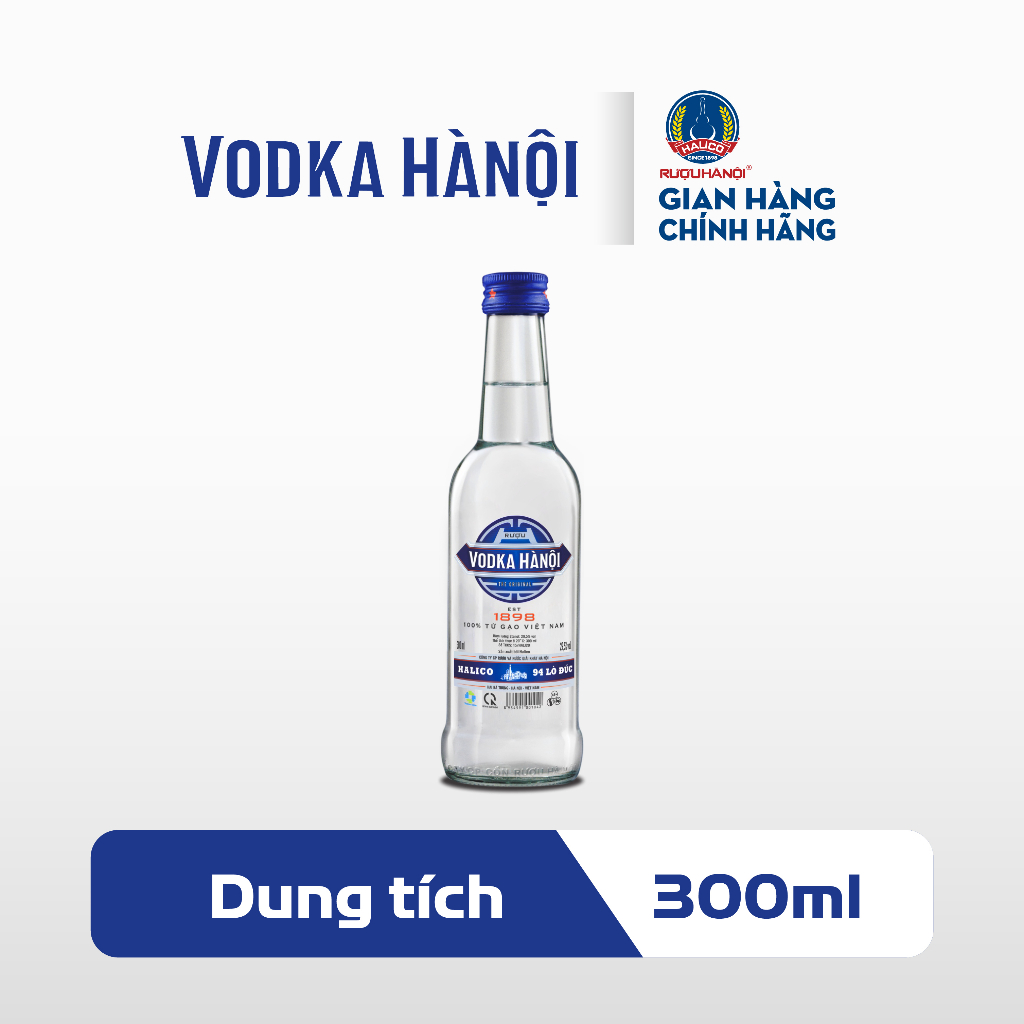 Rượu Vodka Hà Nội nhãn xanh HALICO nồng độ 29,5% chai 300ml không kèm hộp | Shopee Việt Nam