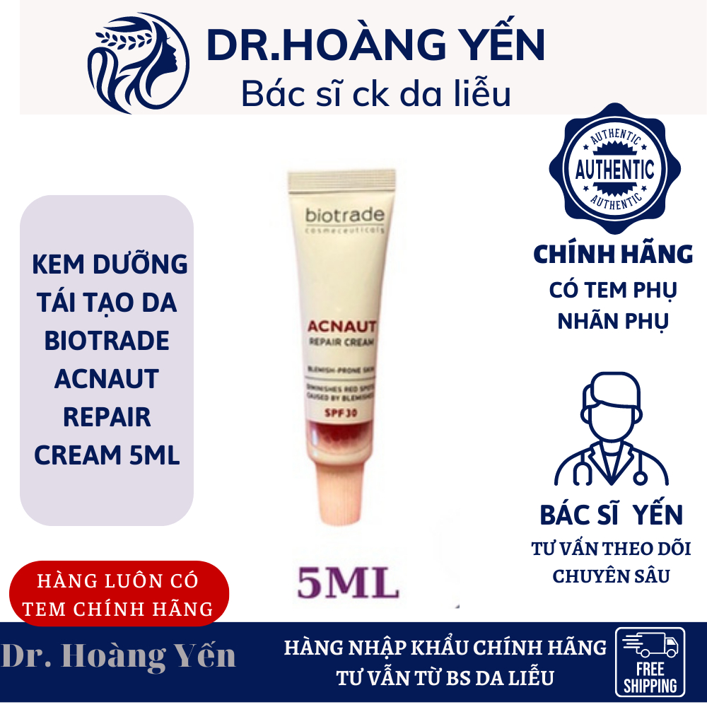 [HÀNG CHÍNH HÃNG] KEM DƯỠNG TÁI TẠO DA BIOTRADE ACNAUT REPAIR CREAM 5ML ...