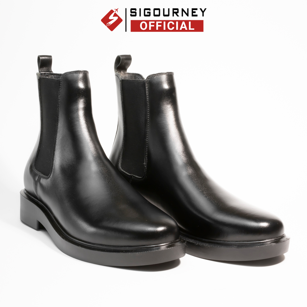 Giày Cổ Cao Chelsea Boots Mũi Tròn SIGOURNEY Da Bò Nguyên Tấm SIGOURNEY ...