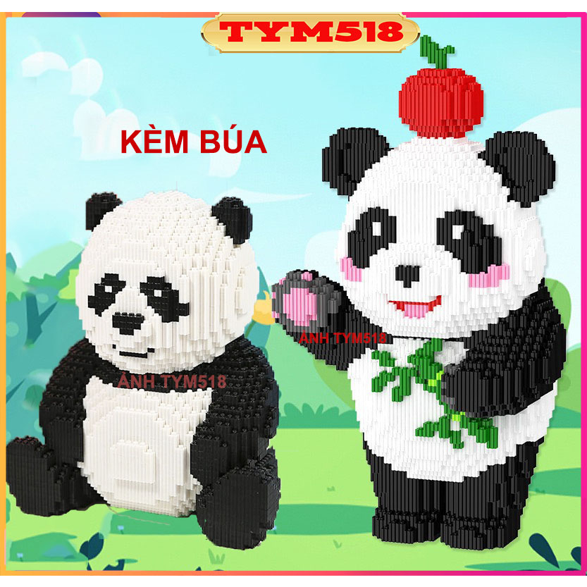 xếp hình gấu trúc cỡ lớn 29cm 40cm nano 3D lắp ráp mô hình (HÀNG CHUẢN) TẰNG BÚA | Shopee Việt Nam