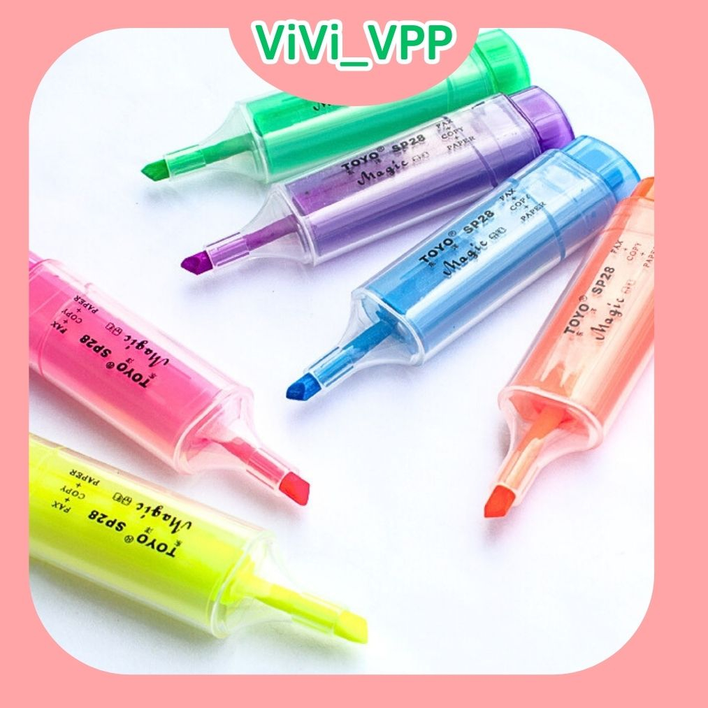 Bút highlight Toyo 5 màu- Bút dạ quang màu lẻ loại to | Shopee Việt Nam