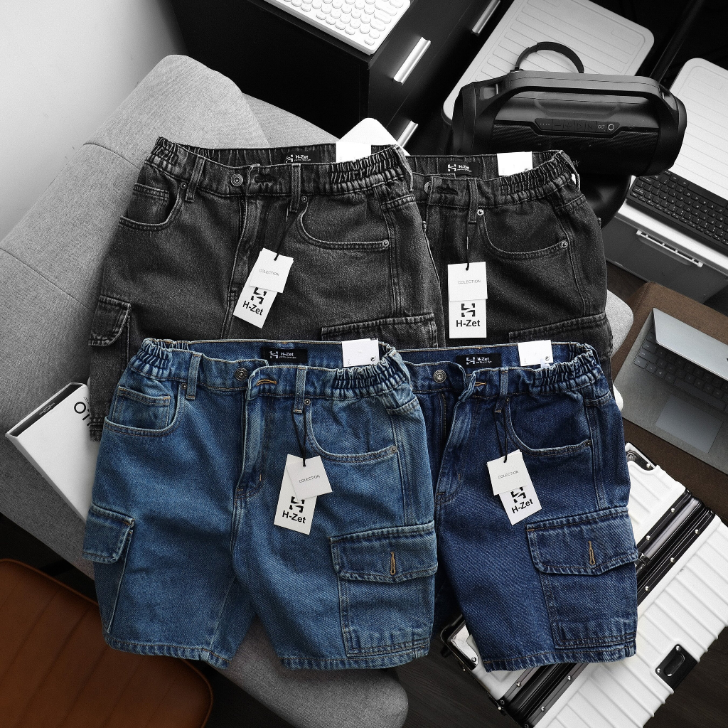 Short jean nam túi hộp form slimfit ngắn trên gối H-Zet, trẻ trung ...