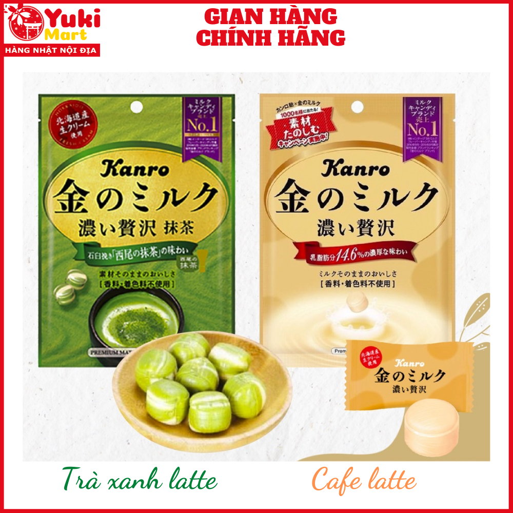 Kẹo trà xanh sữa Matcha Latte, Cafe Latte Kanro 61g | Shopee Việt Nam