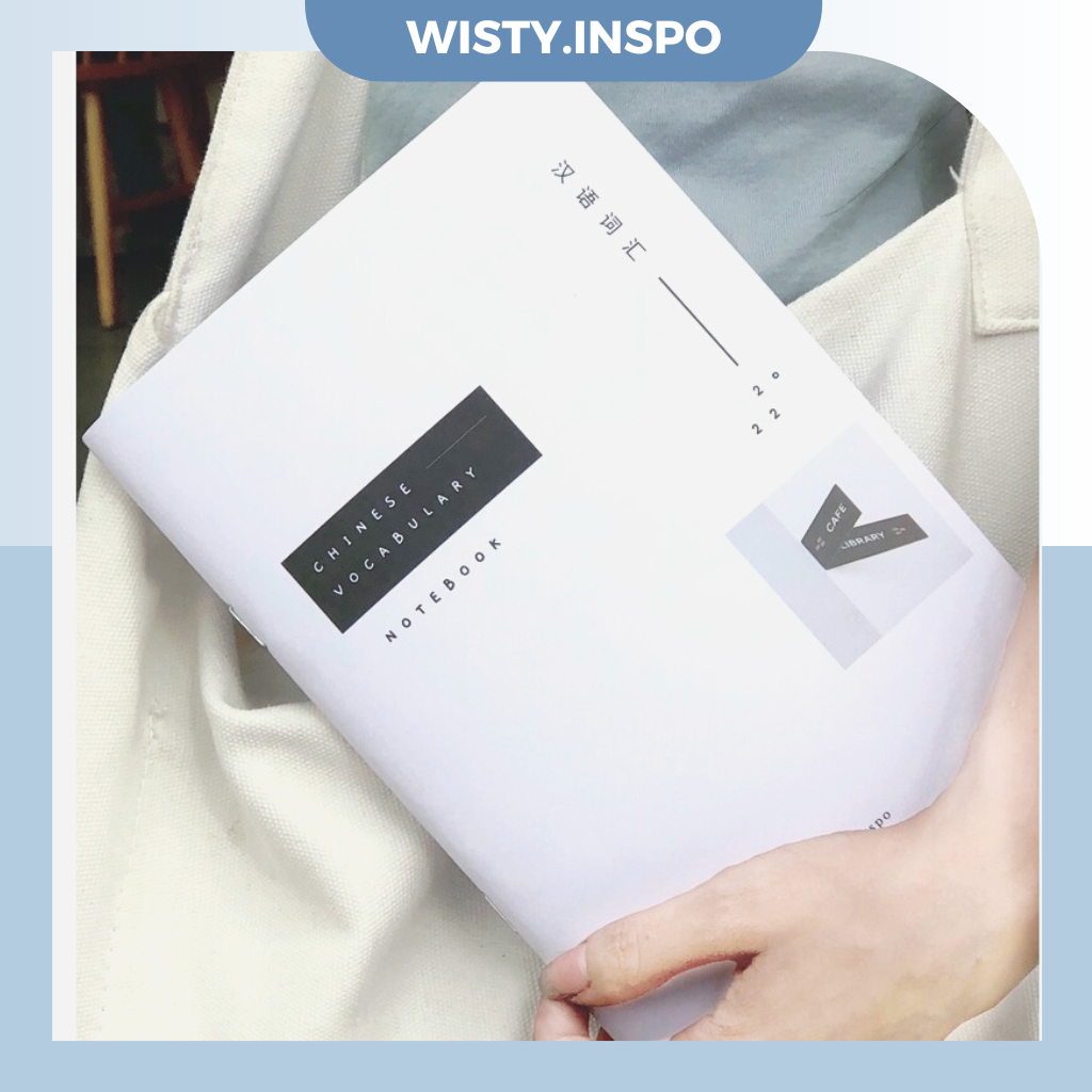 Vở/Sổ tay ghi chép học từ vựng tiếng Trung bìa màu be kem [Wisty.inspo ...