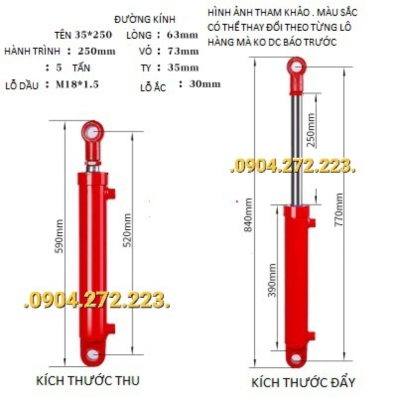 Ty Ben, Xi Lanh Thủy Lực 35x73Loại lực đẩy 5 Tấn | Shopee Việt Nam