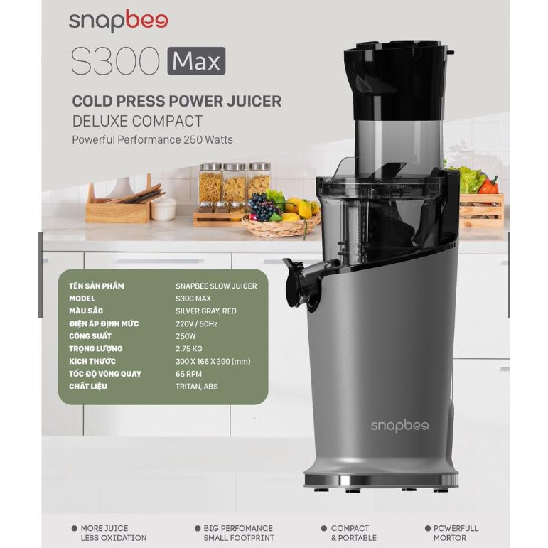 Máy ép chậm Snapbee S300_Mã mẫu mới 2022( Chính hãng BH 24 tháng ...