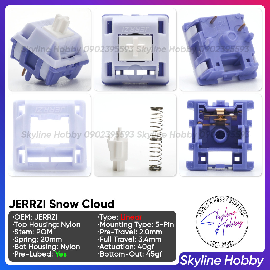 P1 - Switch bàn phím cơ JERRZI - Wisteria, Begonia, Mica, Rouge, Luoli, Snow Cloud, NAJAKeys TU ...