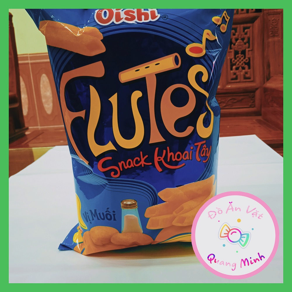 Bim bim Oishi Snack khoai tây Flutes vị muối gói siêu to khổng lồ 68g ...
