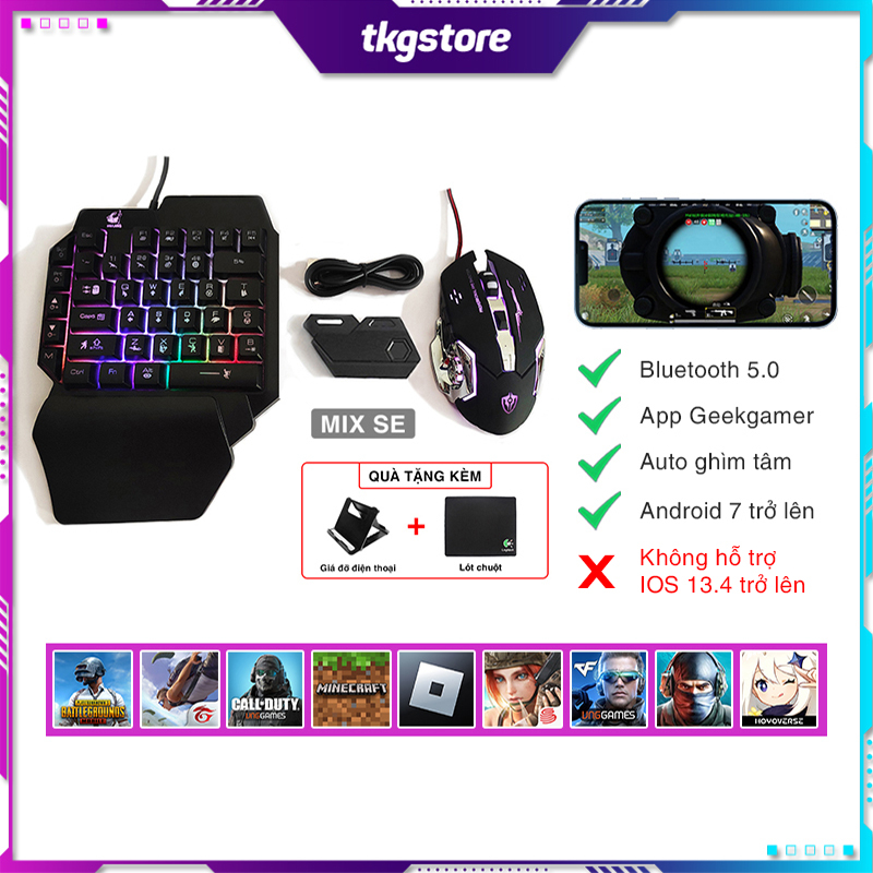 Combo bộ chuyển đổi chơi game Mix SE và bàn phím chuột kết nối điện ...