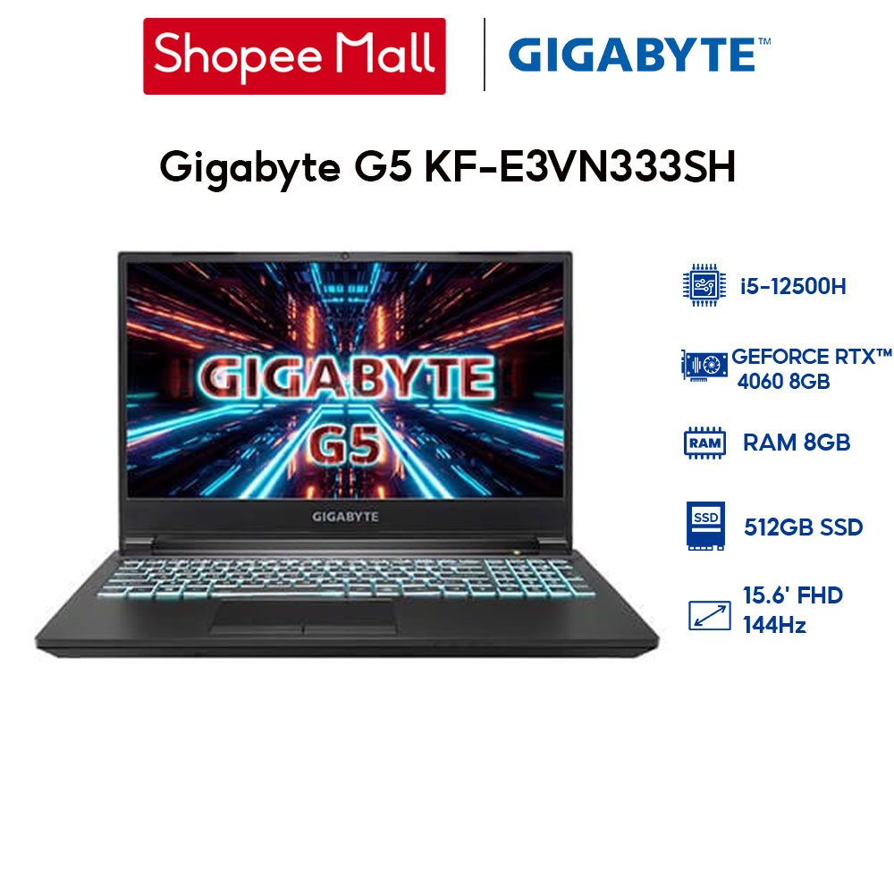 [Nhập ELGAME22 giảm 10%] Laptop Gigabyte G5 KF-E3VN333SH (i5-12500H | 8GB | 512GB | GeForce RTX ...