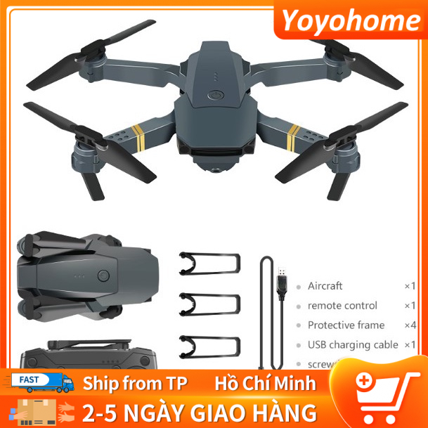 E58 4K flycam mini giá rẻ có camera máy bay điều khiển từ xa 4 cánh - kết nối wifi qua Smart ...