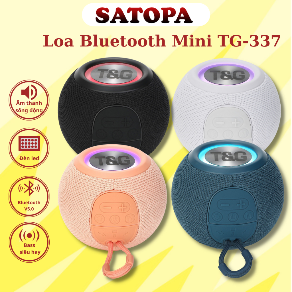 Loa bluetooh mini TG-337, Loa nghe nhạc không dây hỗ trợ thẻ nhớ TF USB AUX jack 3.5 kết nối máy ...