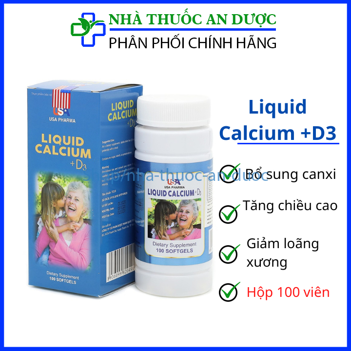 Viên uống bổ sung canxi Liquid Calcium D3 chai 100 viên | Shopee Việt Nam