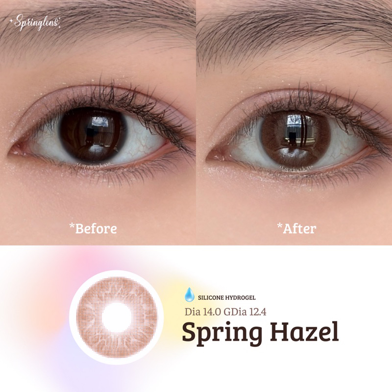 Kính áp tròng Silicone Hydrogel vỉ 6months Spring Hazel ko giãn @spring.lens | Shopee Việt Nam