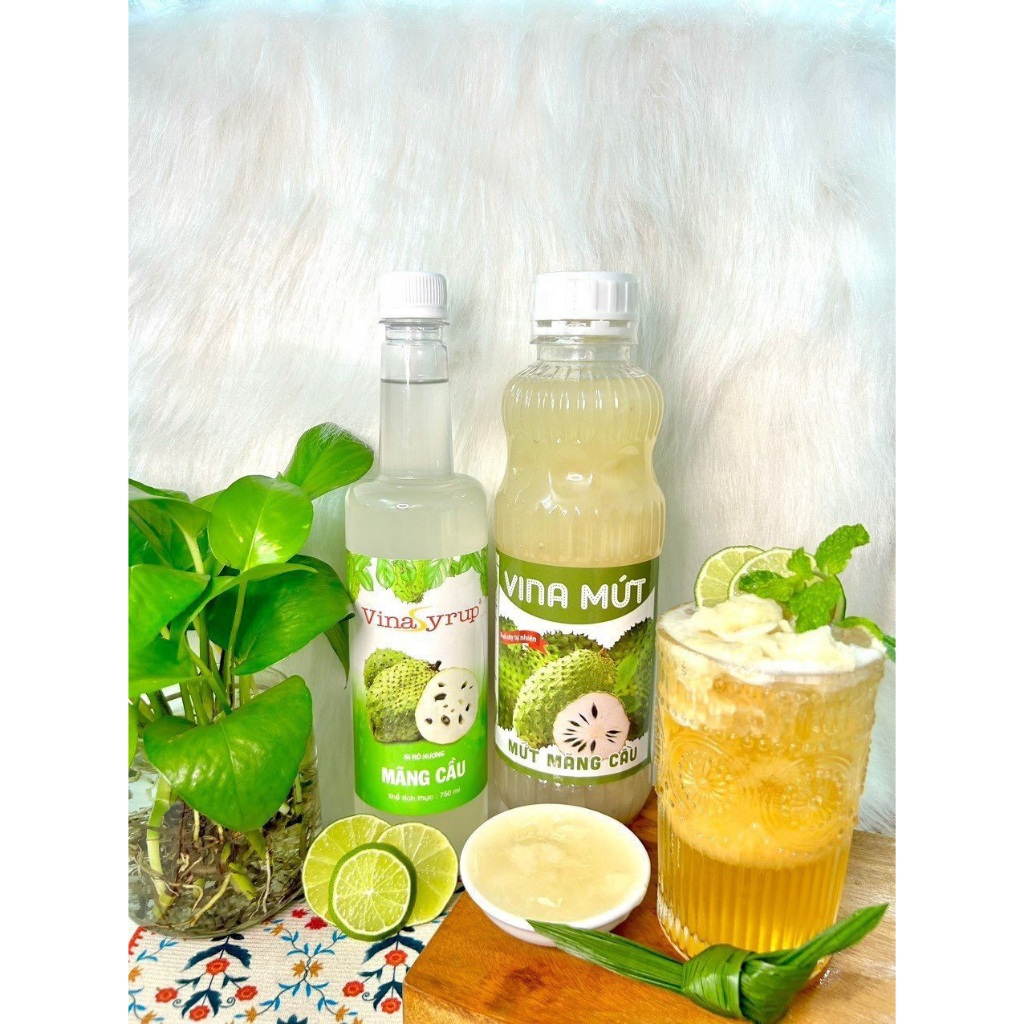 Combo Sinh Tố Mãng Cầu Vina Mứt 1L - Siro Syrup Mãng Cầu 750ml Làm Trà Mãng Cầu | Shopee Việt Nam