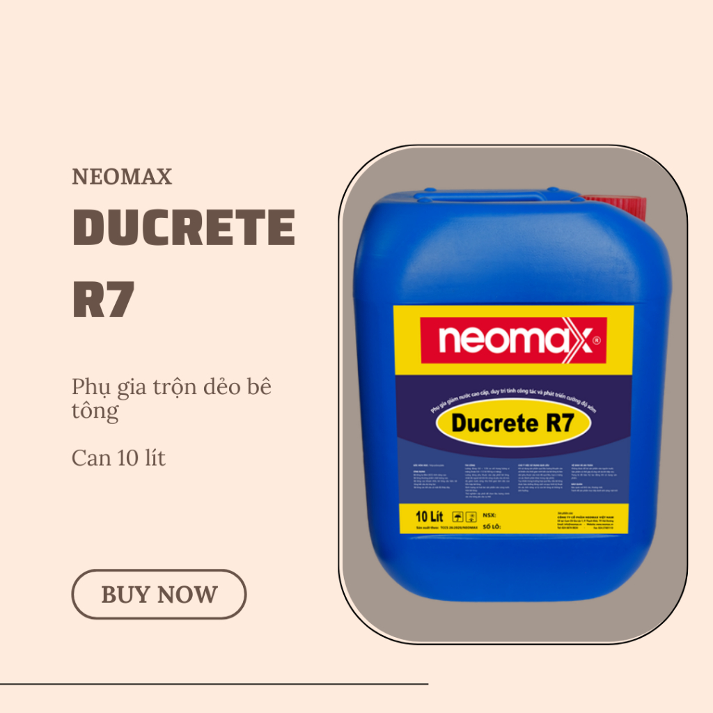 Neomax Ducrete R7, Phụ gia siêu dẻo, phụ gia bê tông can 10 lít ...
