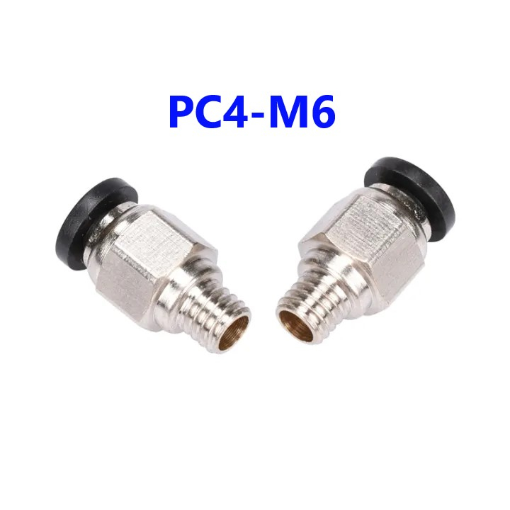 PC4-M6 1.75mm đầu kết nối cụm đùn Bowden và ống PTFE Teflon cho máy in ...