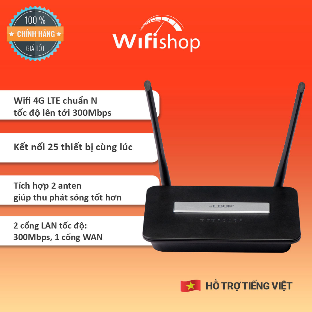 [HÀNG CÓ SẴN] Bộ Phát Wifi 4G Edup R102-N9522 Chuẩn N300 tốc độ 300mpbs | Shopee Việt Nam
