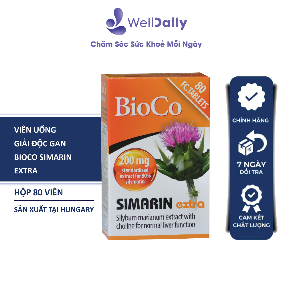 Viên uống giải độc gan BioCo Simarin Extra 80 viên Tăng cường chức năng ...