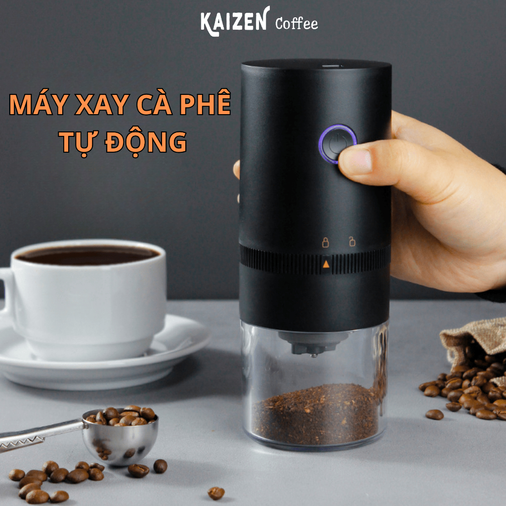 Máy xay cà phê tự động bằng điện, tiện lợi sang trọng, có cáp sạc đi ...