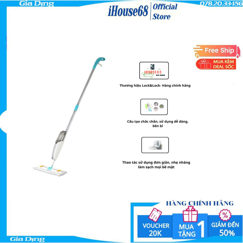 Cây lau nhà Lock&Lock dạng đứng xịt nước ETM461 màu xanh | Shopee Việt Nam