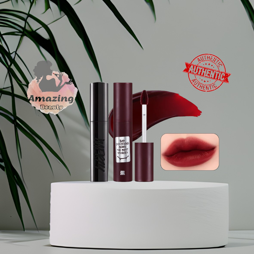 Son Merzy M13 Đỏ Đen Vỏ Tròn Hàn Quốc | Shopee Việt Nam