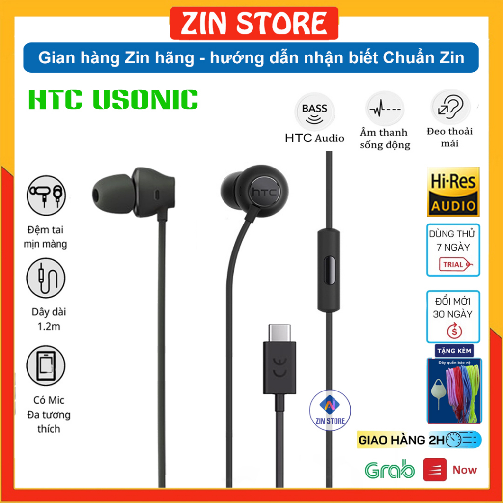 Tai nghe HTC Usonic U11/ U11+ / U12+, chân Type- C ( âm thanh Hi-Res) - Hàng Zin Hãng Bass ấm ...