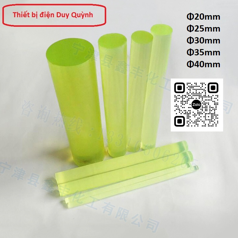 Nhựa PU cây tròn đặc dài 500mm - phi 20x500 25x500 30x500 35x500 ...