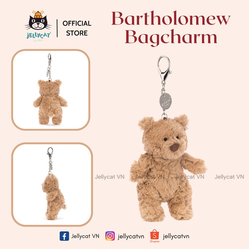 Móc khoá móc cặp phụ kiện treo túi gấu teddy cao cấp Jellycat ...