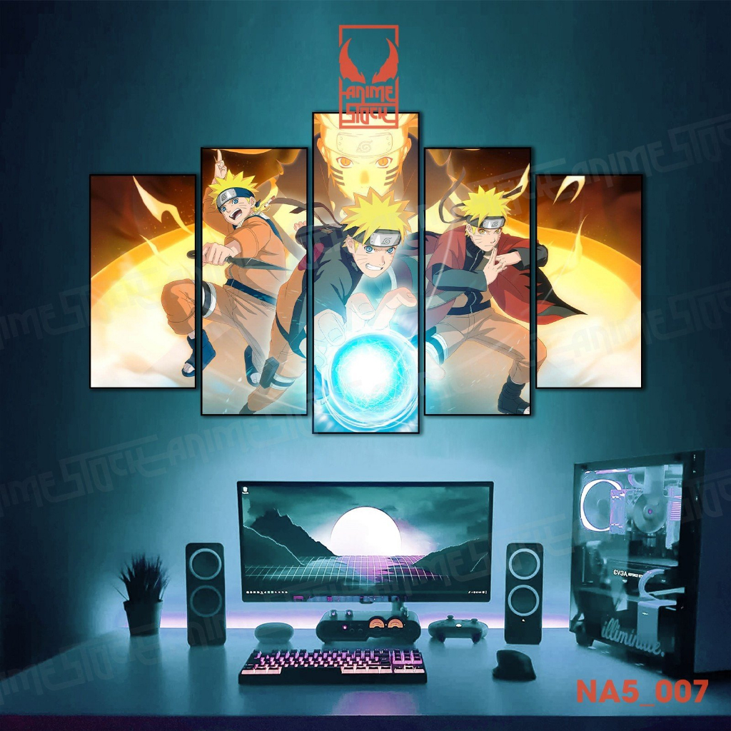 Tranh treo tường anime SIÊU RẺ, tranh Naruto ghép 5 tấm không thấm nước ...