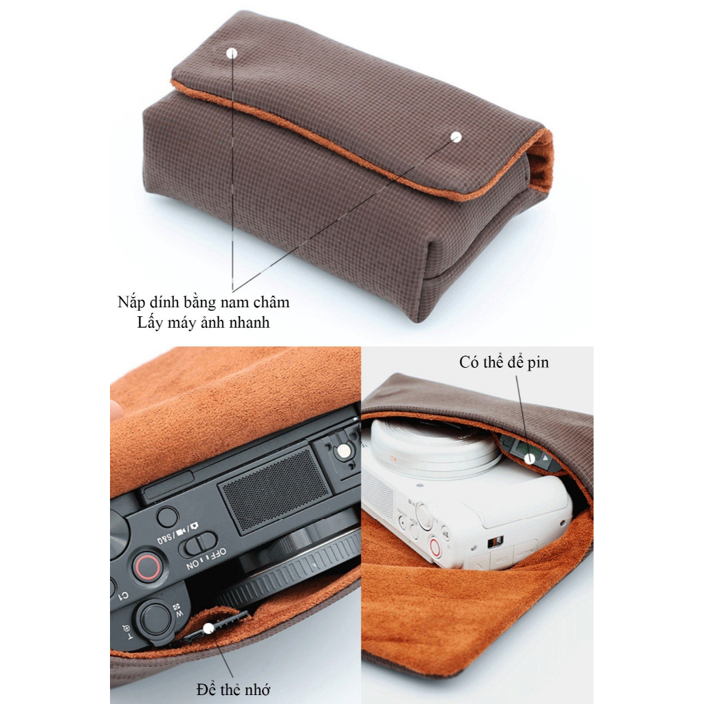 Túi máy ảnh BBK_M12 phù hợp cho máy ảnh ZV1 ZVE10 LX10 RX100 GR3 ...