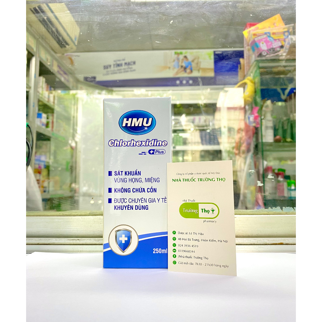 Nước súc miệng HMU Chlorhexidine + Plus - Sát khuẩn vùng họng, miệng ...