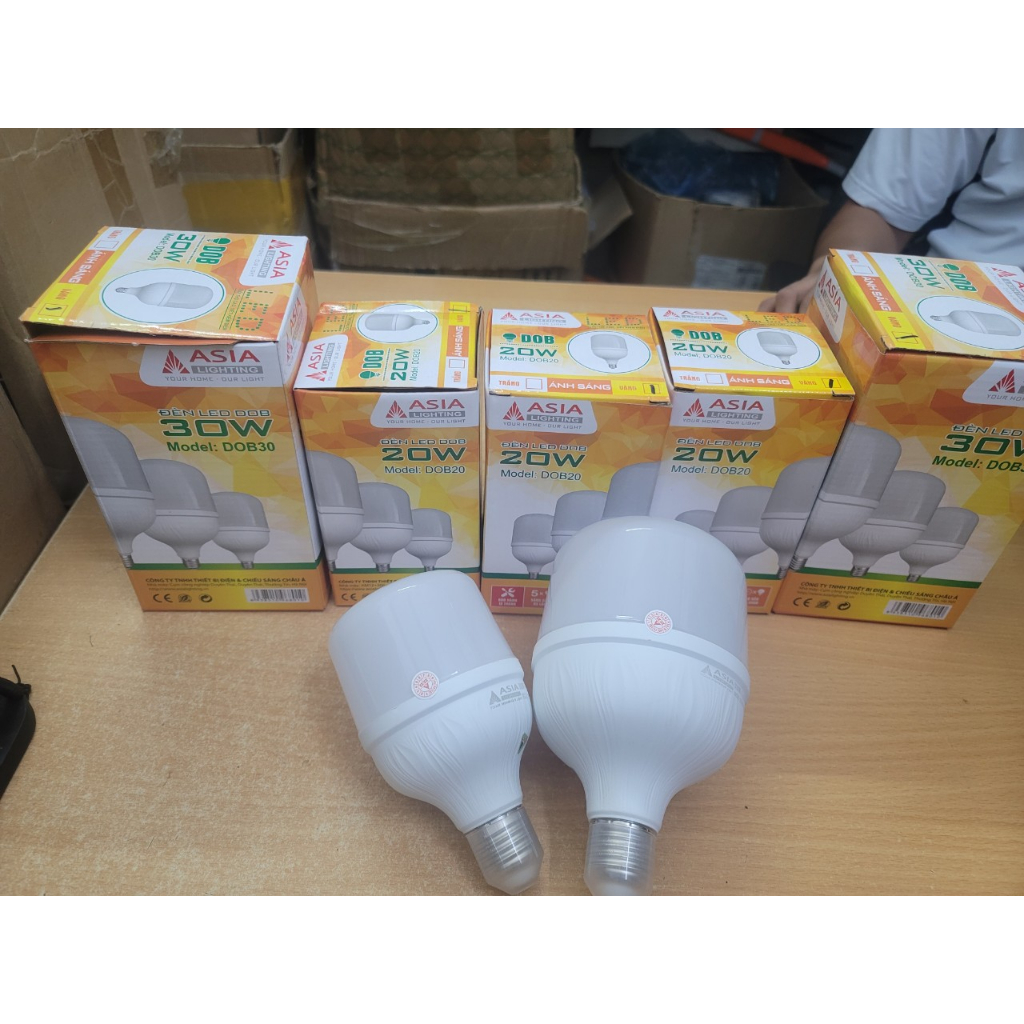 Bóng đèn Led Búp trụ Asia DOB công suất lớn 15-60W, sử dụng đui E27 bảo hành chính hãng 1 năm ...
