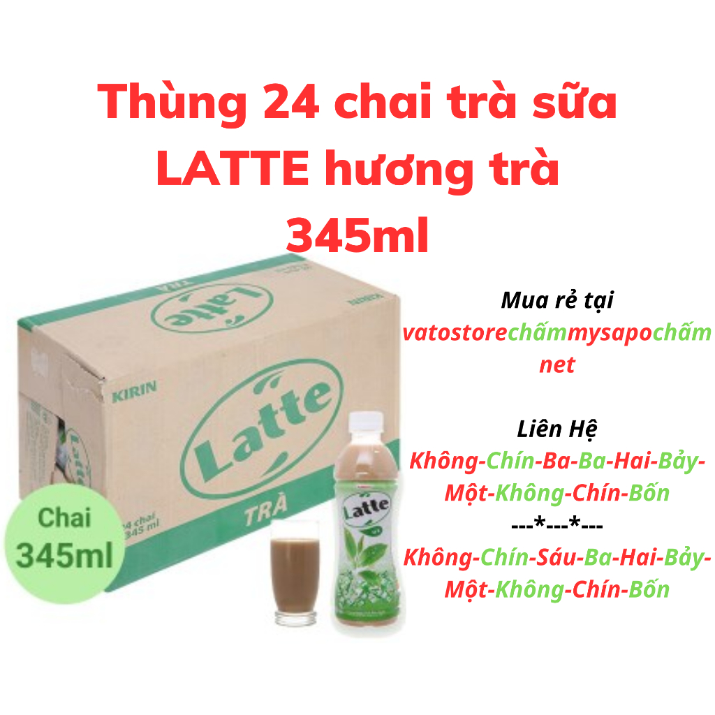 Thùng 24 chai trà sữa KIRIN LATTE hương trà 480ml / Lốc 6 chai KIRIN LATTE trà sữa hương trà ...