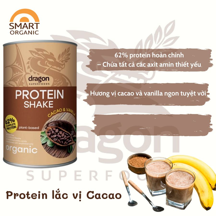 Protein shake cacao và vanilla hữu cơ hộp 500g | Shopee Việt Nam