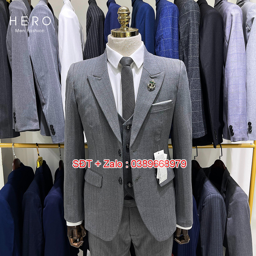 Bộ Vest Comple Nam Cao Cấp 2 Cúc Kẻ Sọc. Suit Nam Hàn Quốc 2 Khuy Đẹp | Shopee Việt Nam