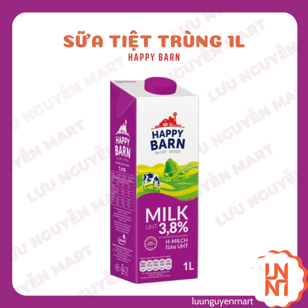 Sữa Tươi Tiệt Trùng Không Đường Happy Barn 1L | Shopee Việt Nam