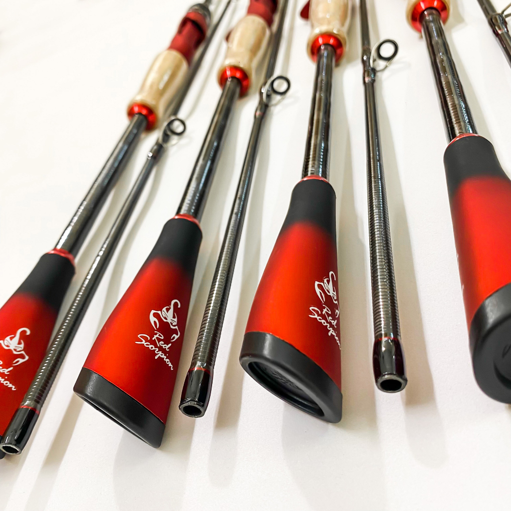 Cần câu lure Red Scopion cần lure cao cấp khoen Sic Carbon chéo 2 lớp ...